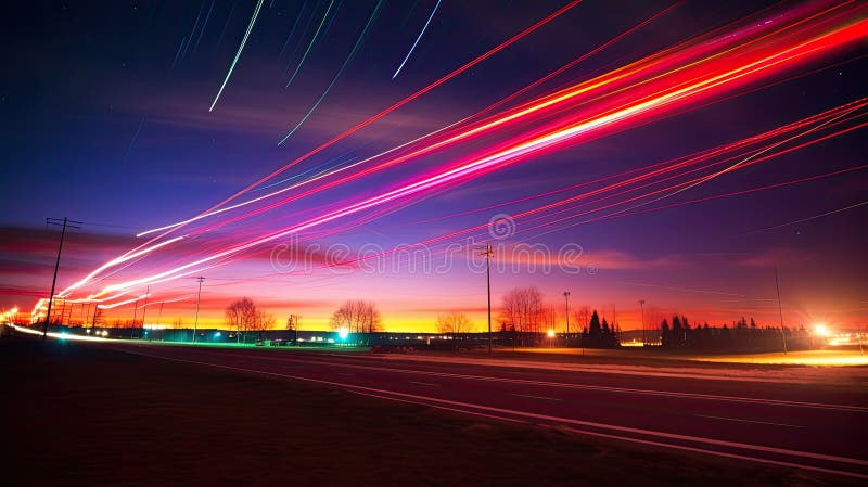 Sky jet light trails stock illustration. Illustration of display ...