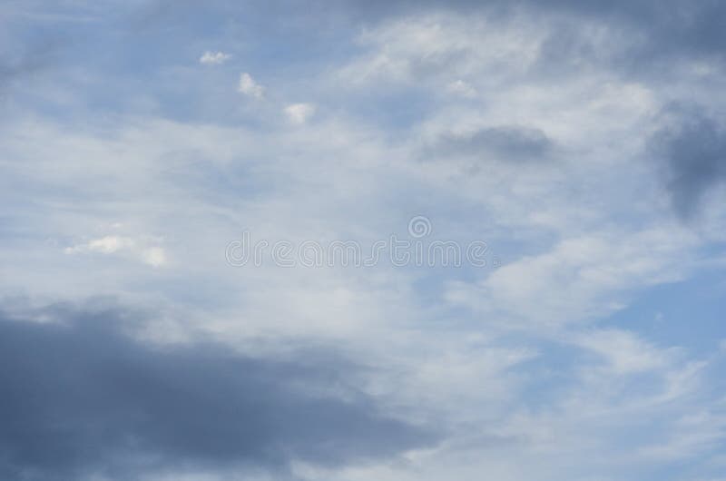 Sky Just before Sunset, Light Blue with White and Gray Clouds Stock ...