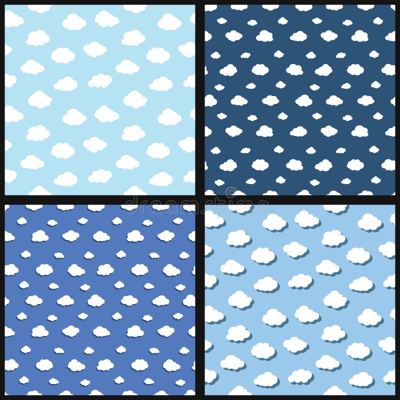 Sky, kids, clouds pattern stock vector. Illustration of patterned ...