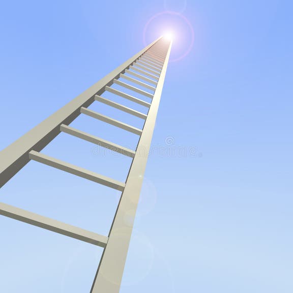 Sky Ladder stock illustration. Illustration of white - 12808671
