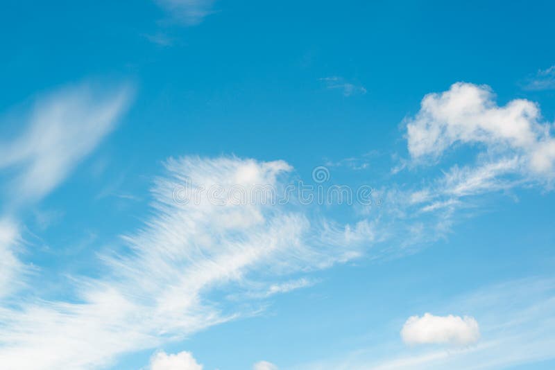 Sky Landscape, Soft White Clouds on Blue Sky in Windy Sunny Weather on ...