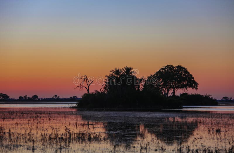 Sky Landscape and the Water Surface in the Okavango Delta in the ...