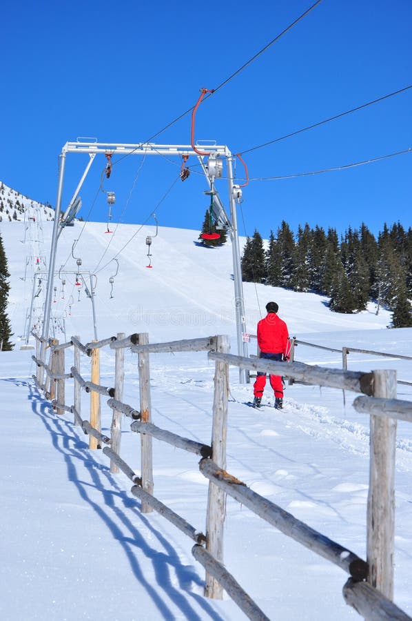 On the sky lift stock image. Image of blue, mountain - 18798965