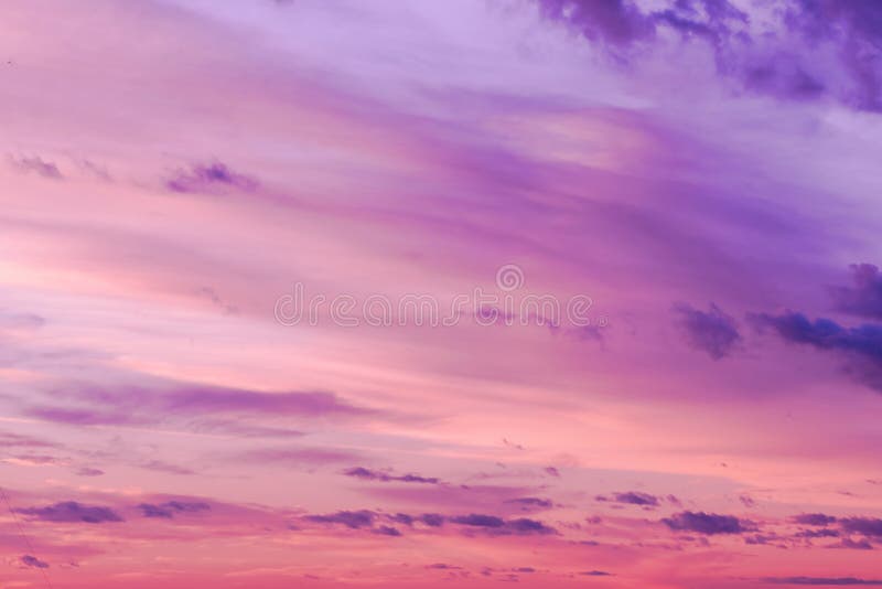 Sky in the Light Pink Pastel Colored of Sunset Clouds Cloud on the ...