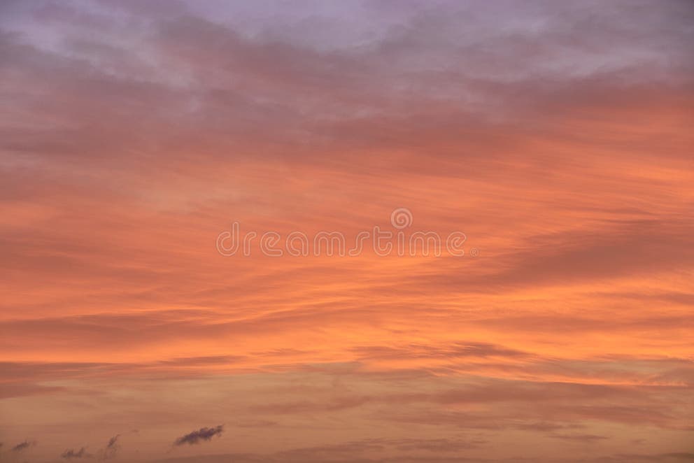 Sky Light after Sunset. Orange Background, Clouds Stock Photo - Image ...