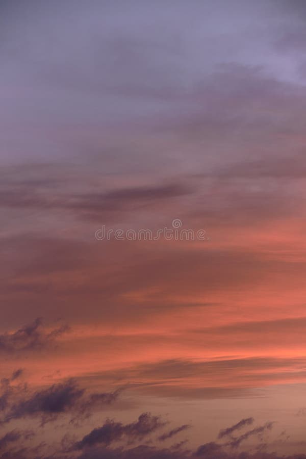 Sky Light after Sunset. Orange Background, Clouds Stock Image - Image ...