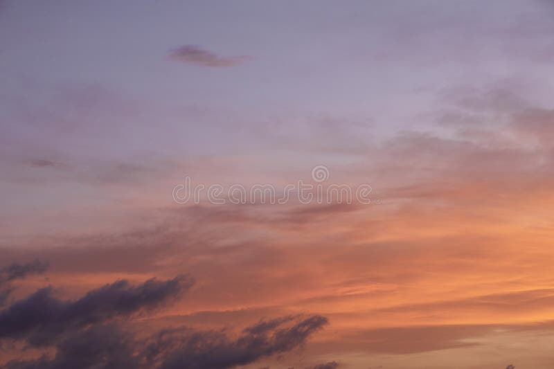 Sky Light after Sunset. Orange Background, Clouds Stock Image - Image ...