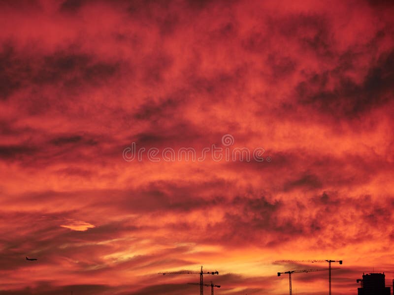 Sky Light after Sunset. Orange Background Stock Photo - Image of ...