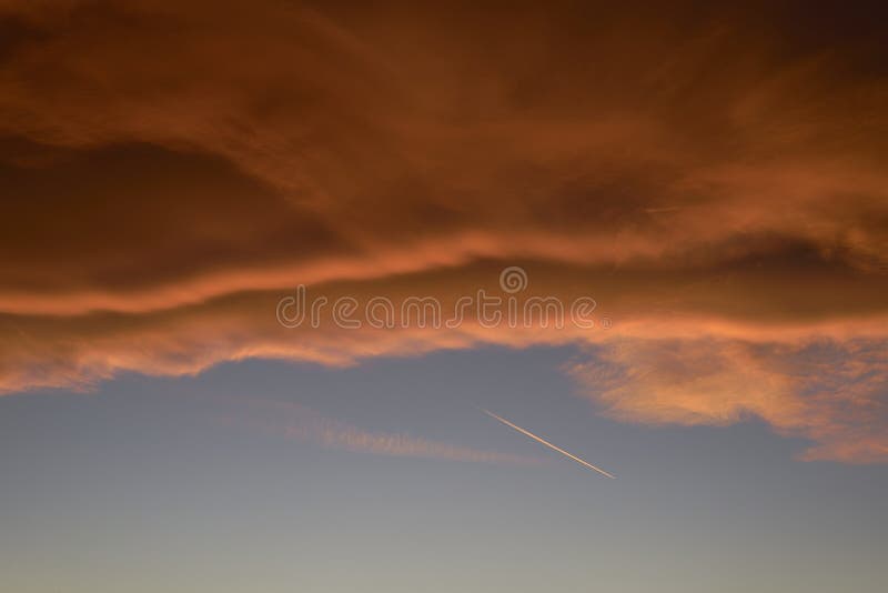 A Sky Light after Sunset. Orange Background Stock Image - Image of ...