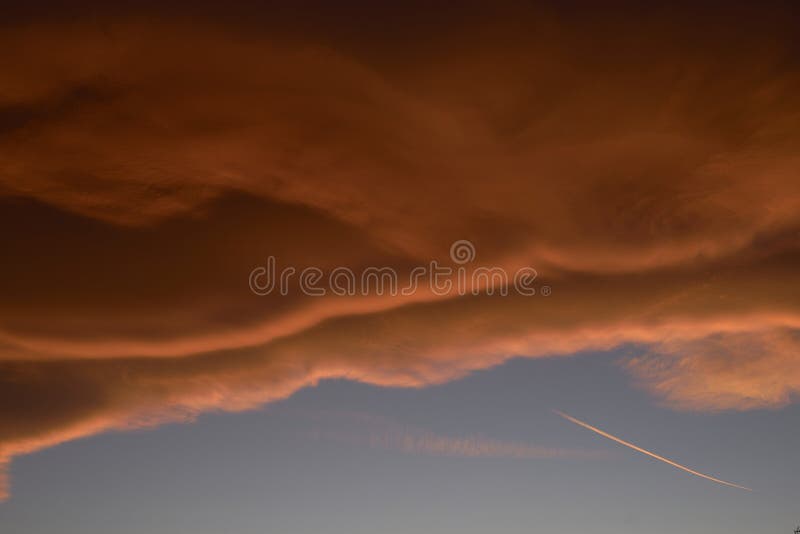 A Sky Light after Sunset. Orange Background Stock Photo - Image of ...
