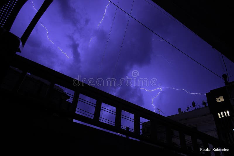 Sky Lighting Rain Nature Raining Stock Photo - Image of rainn, lighting ...