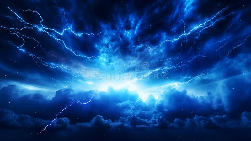 Sky Lightning Storm Thunder Clouds Stock Illustration - Illustration of ...