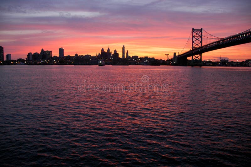 Sky Line of Philadelphia Pa Stock Photo - Image of scenic, evening ...