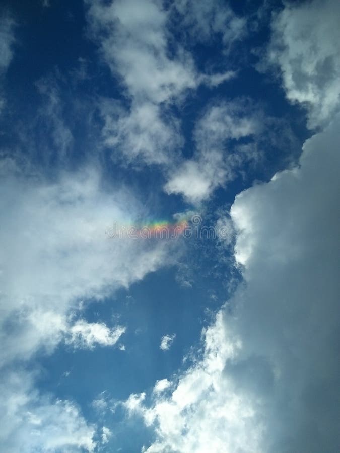 The Sky with a Little Rainbow is Very Beautiful Stock Image - Image of ...