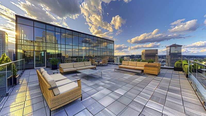 The Sky Lounge on a High-Rise, Where Luxury Meets the Horizon Stock ...