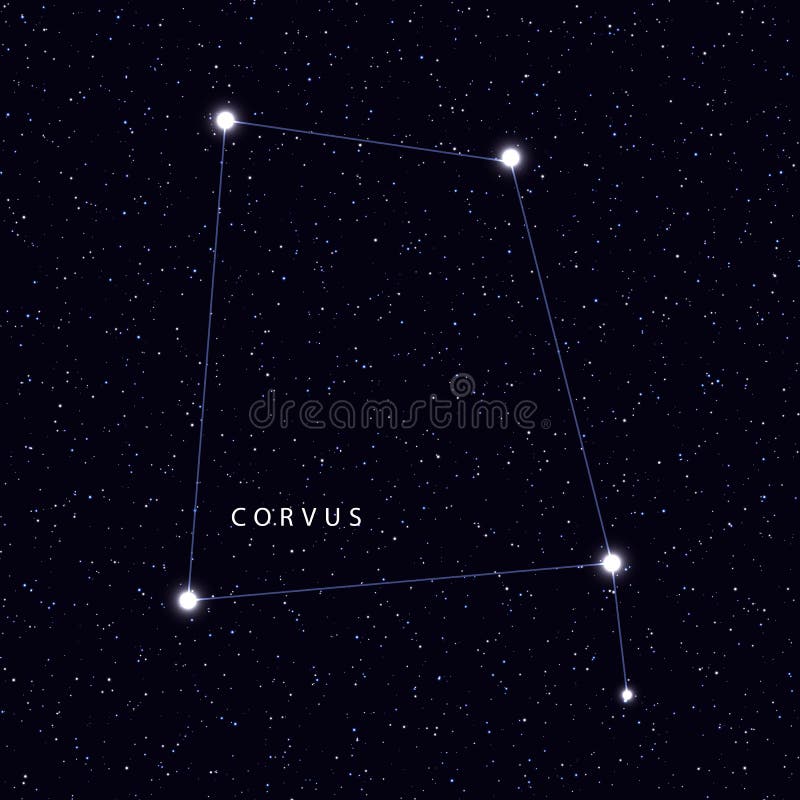 The Constellation Corvus Star in the Night Sky. Stock Vector ...