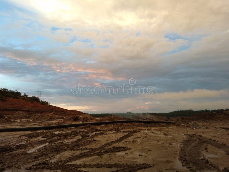 Sky in a Mining Area after Rain Stock Image - Image of horizon, geology ...