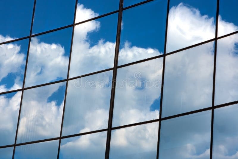Sky in mirror stock image. Image of scene, construction - 14456469
