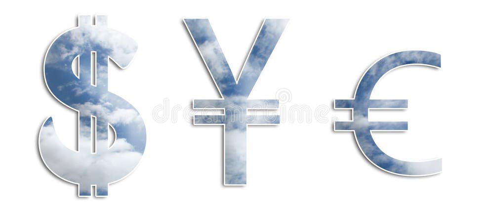Sky Money Symbols stock photo. Image of euros, kids, children - 5612920