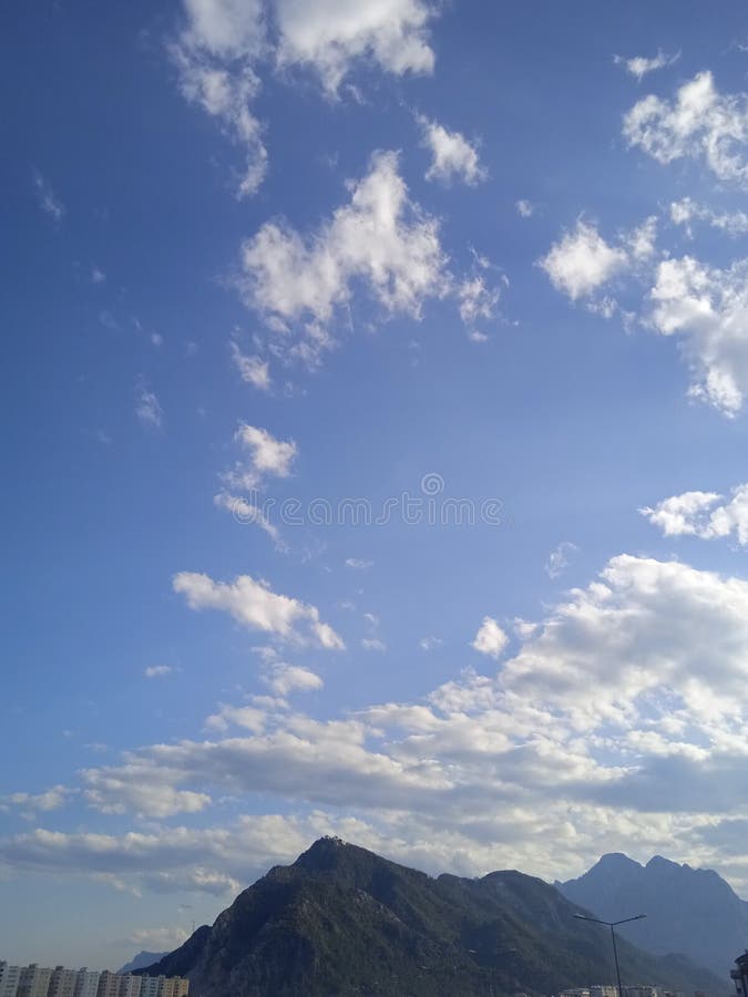 Sky Mountain Antalya Turkey Stock Image - Image of sunlight, morning ...