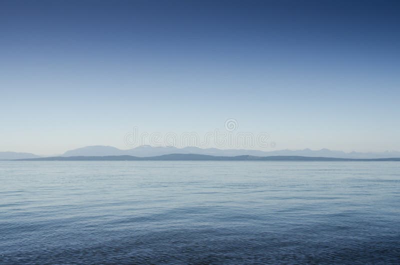Sky, Mountains, Sea. Calm Blue Landscape Background Image Stock Image ...