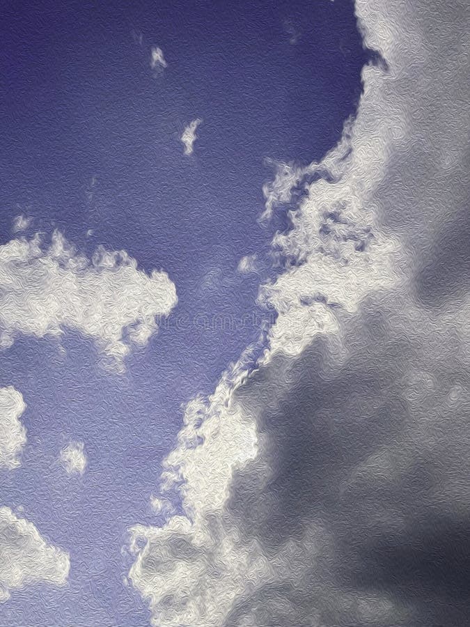 Sky in Nature with Oil Painting Effect Stock Photo - Image of acrylic ...