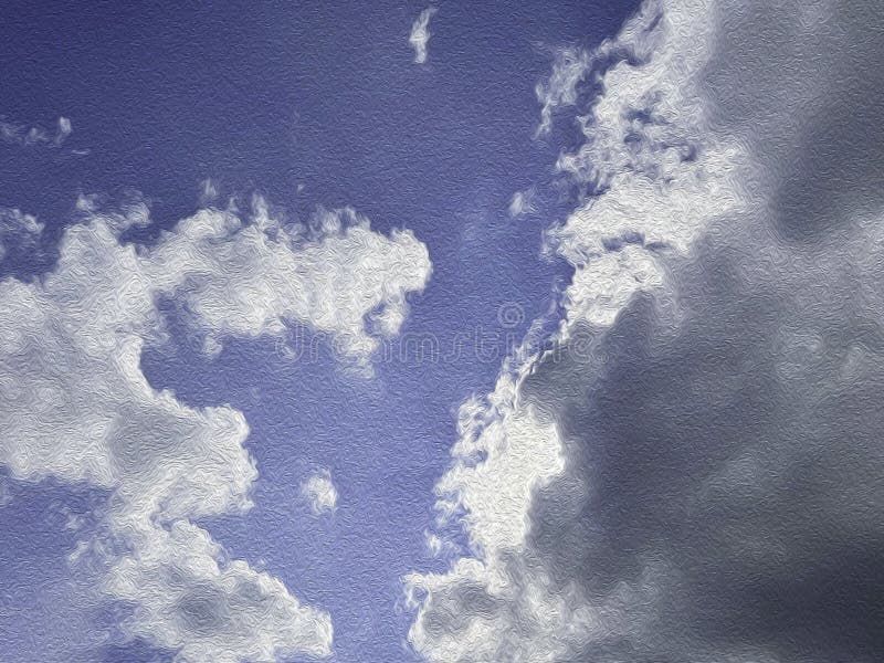 Sky in Nature with Oil Painting Effect Stock Image - Image of artistic ...