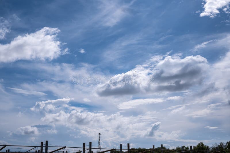 The Sky at Noon is Bright, White Clouds are Floating Stock Image ...