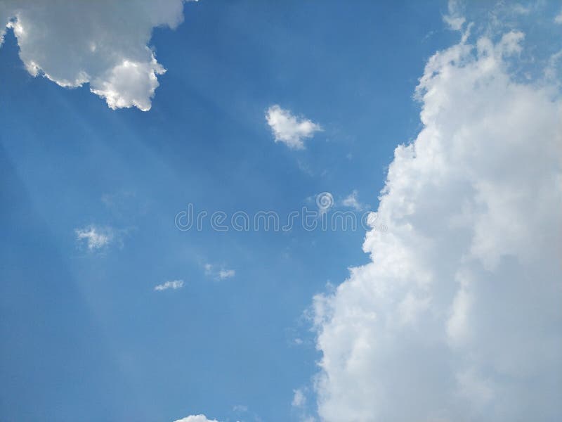 Sky at Noon Light from the Sun and Beautiful Clouds Stock Photo - Image ...