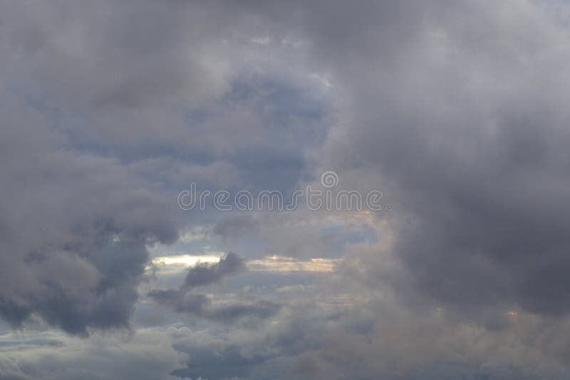 Sky with Numerous Horizontal Storm Clouds with Different Shades and ...