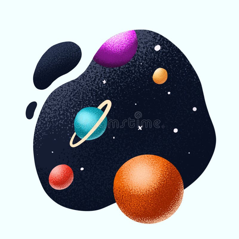 Sky Objects Illustration with the Outer Space Background. Stock ...