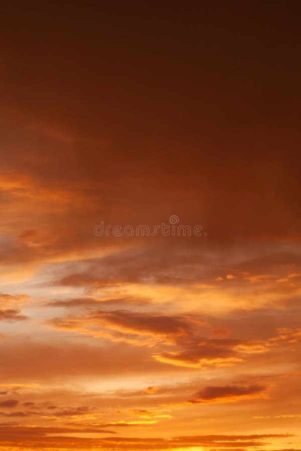 The Sky is Orange and Cloudy. Vertical Background, Wallpapers. Stock ...