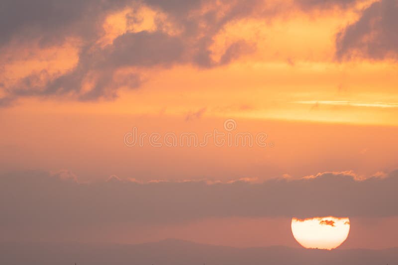 Sky Orange Light and the Big Sun is Falling Stock Image - Image of ...
