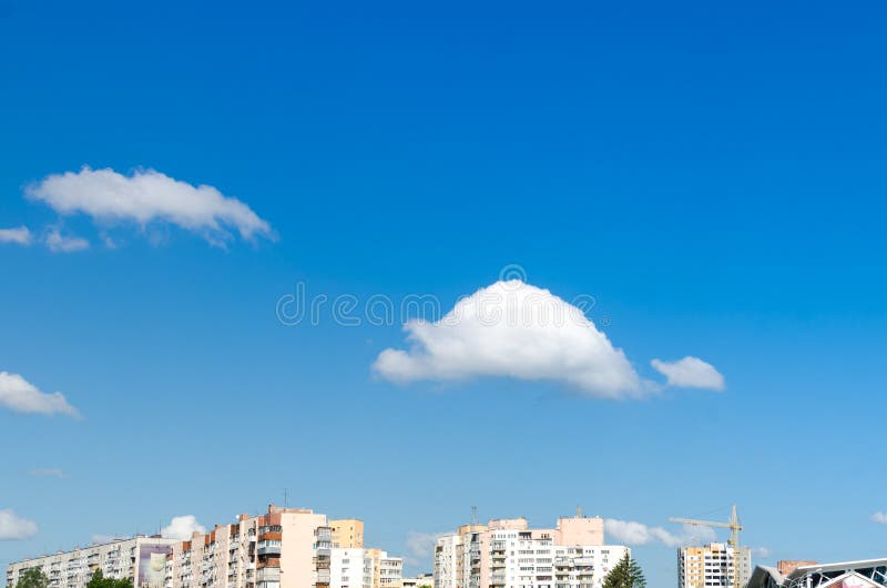 Sky over buildings. stock photo. Image of leisure, perspective - 74594646