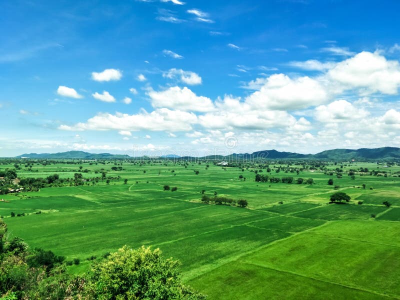 The sky over a field. stock photo. Image of thailand - 122906814