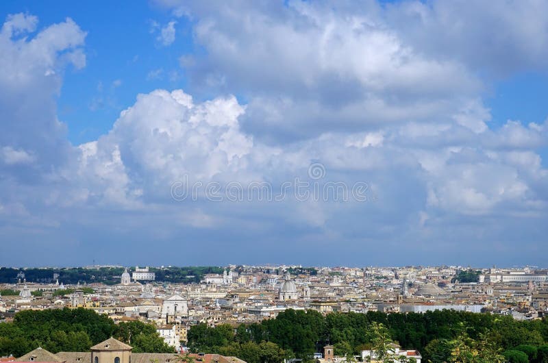 The sky over Rome stock photo. Image of panoramic, skyline - 89537200