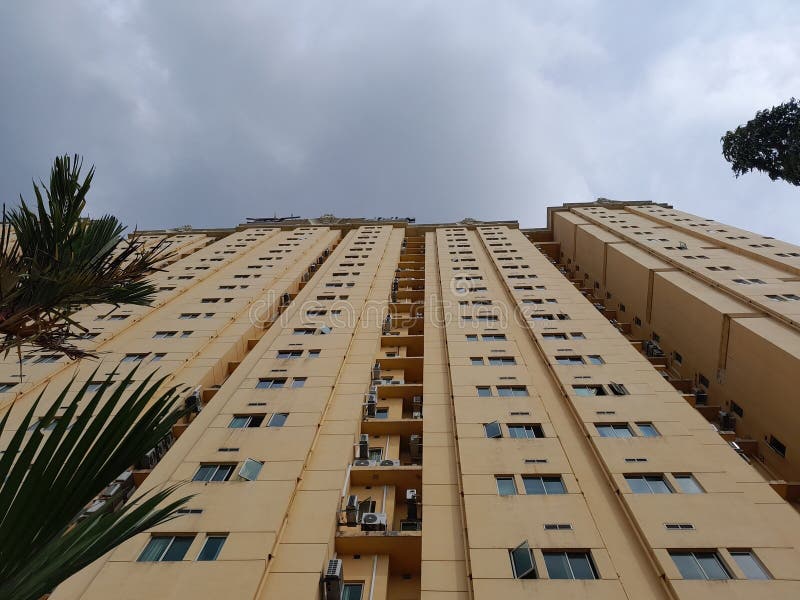 The Sky is Overcast As Seen from Below the Skyscraper Stock Photo ...