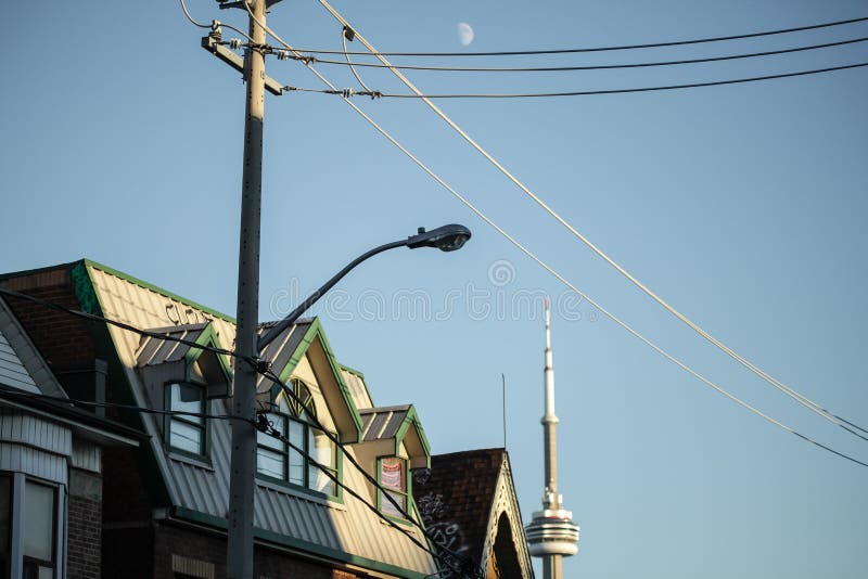 Sky, Overhead Power Line, Electricity, Residential Area Stock Photo ...