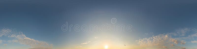 Blue Summer Sky Panorama with Light Cirrus Clouds. Hdr Seamless ...