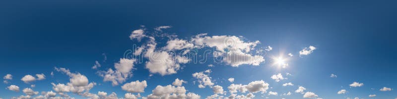 Blue Sky Panorama with Cirrus Clouds. Seamless Hdr 360 Degree Pano in ...