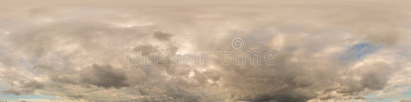 Sky Panorama before Rain with Heavy Cumulonimbus Clouds. Hdr Seamless ...