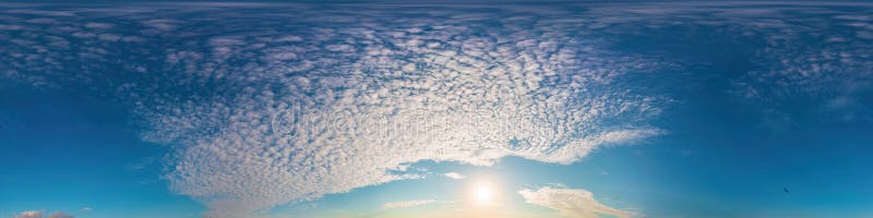 Blue Summer Sky Panorama with Light Cirrus Clouds. Hdr Seamless ...
