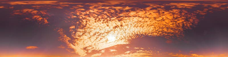 Golden Glowing Red Orange Sunset Sky Panorama. Hdr Seamless Sphe Stock ...