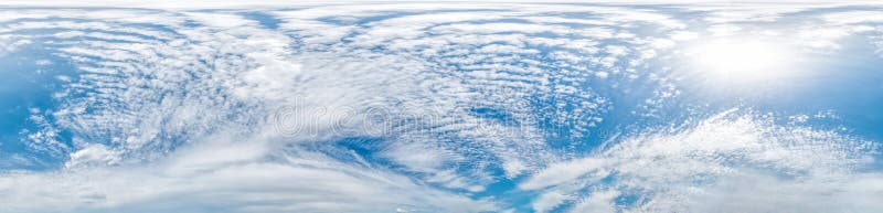 Blue Sky with Light Clouds Seamless Panorama in Spherical ...