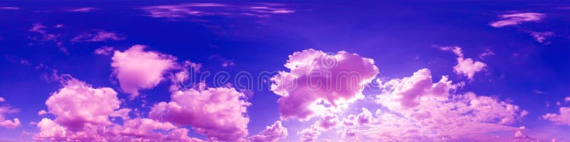 Sky Panorama with Magenta Cirrus Clouds in Seamless Spherical ...