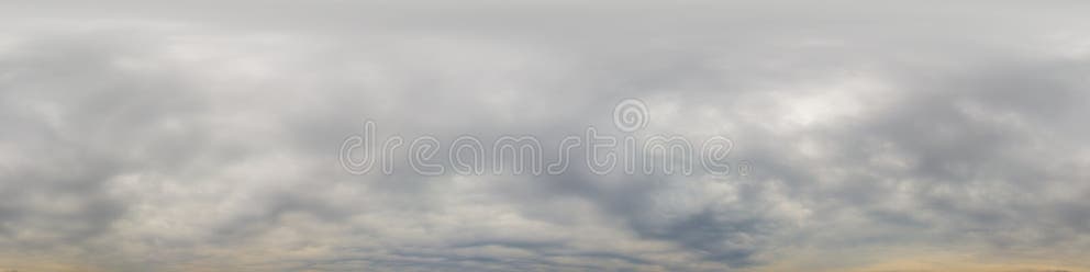 Overcast Sky Panorama on Rainy Day with Nimbostratus Clouds in Seamless Spherical ...