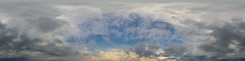 Sky Panorama before Rain with Heavy Cumulonimbus Clouds. Hdr Seamless ...