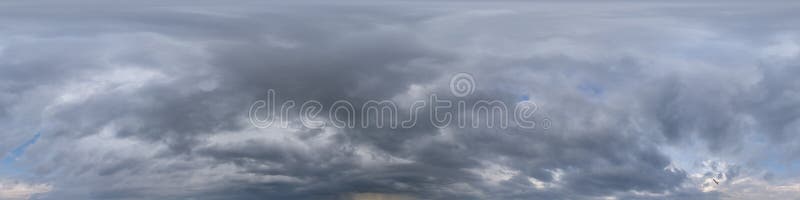 Sky Panorama before Rain with Heavy Cumulonimbus Clouds. Hdr Seamless ...