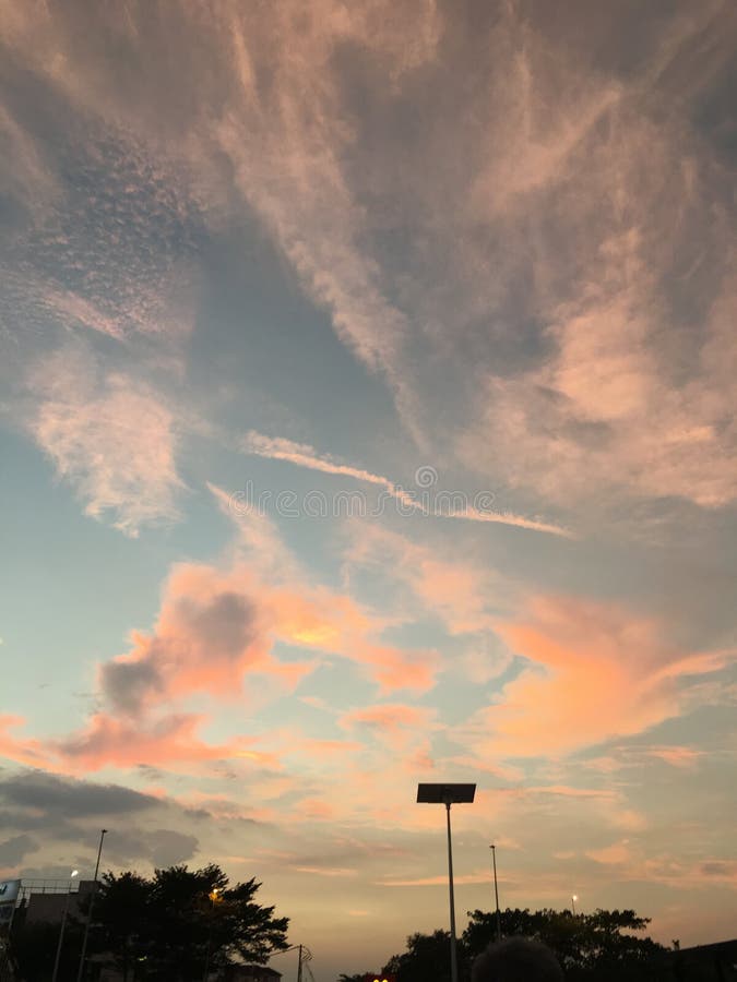 Sky stock photo. Image of evening, pink, scenery, clouds - 219251150