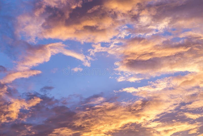 Sky with Pink Clouds during Sunset Stock Photo - Image of cloudscape ...